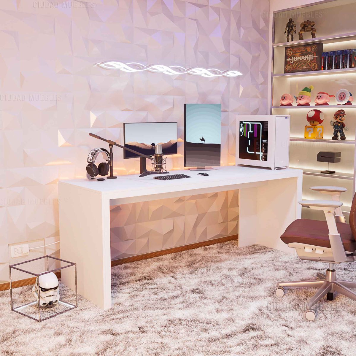 Escritorio gamer pc 200cm - Ciudad Muebles