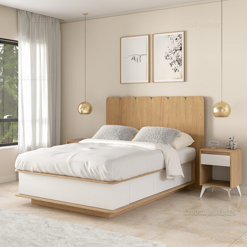 Cama Box Base Sommier 2 plazas 140x190cm